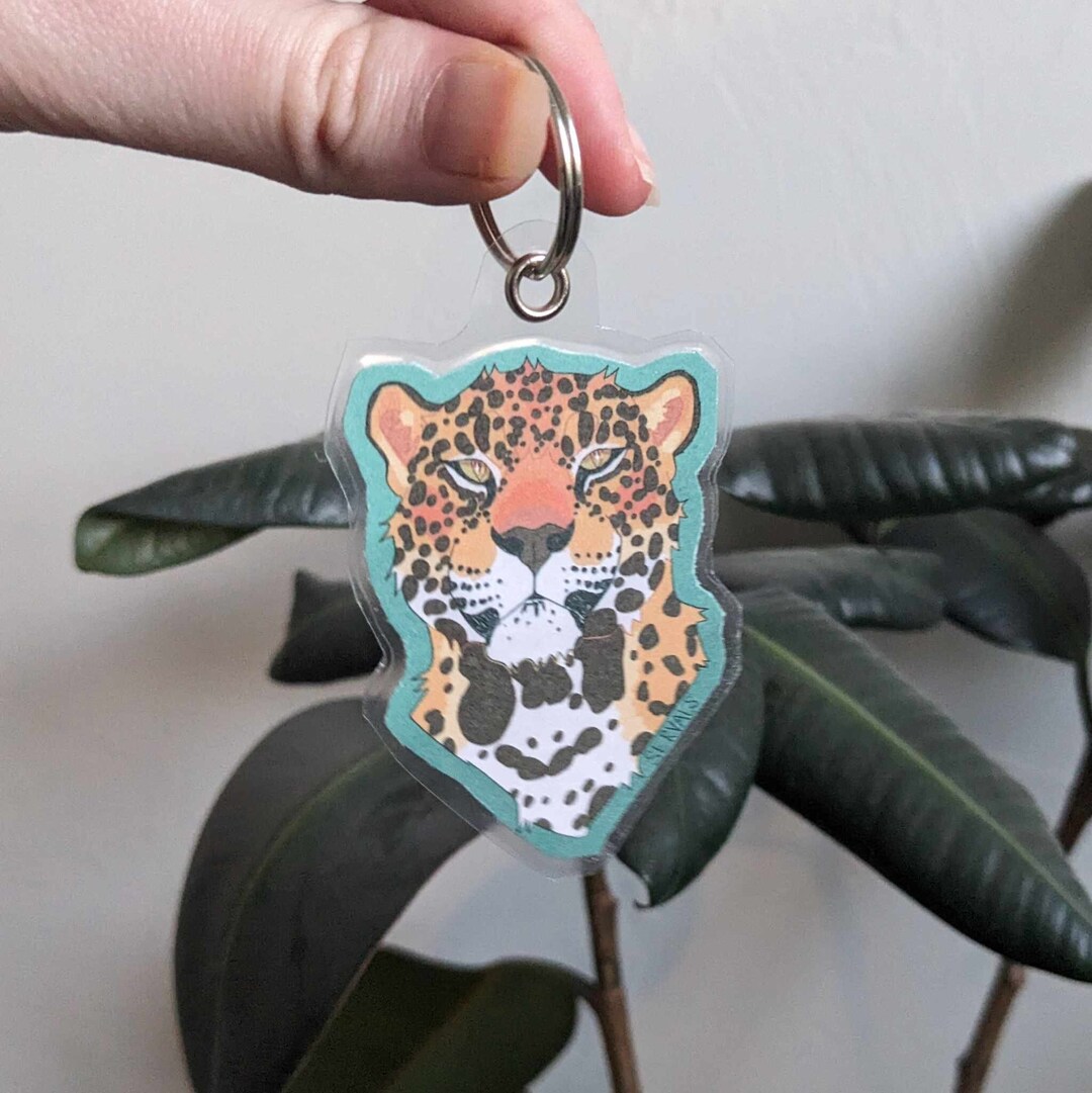 Jaguar Head Keychain Handmade Laminated Keyring / Charm | Stylized ...