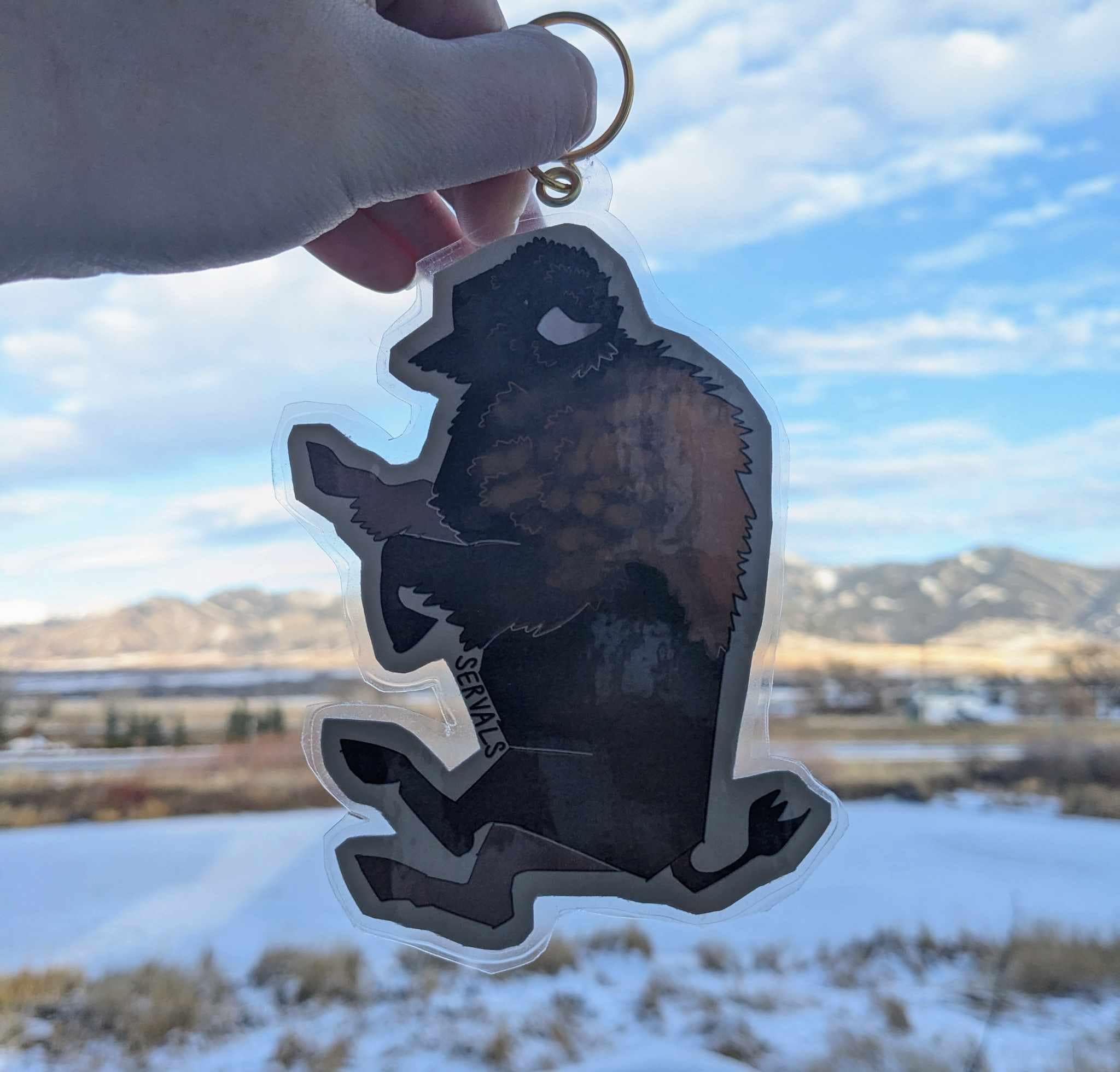 Bison Keychain Handmade Laminated Keyring / Charm | Stylized Wildlife ...