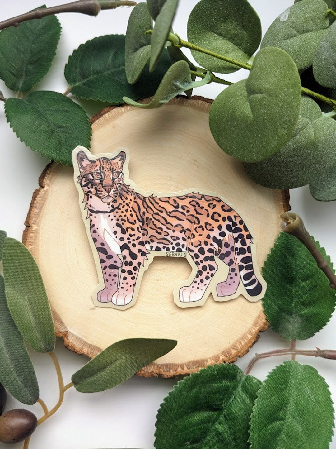 Handmade Ocelot Sticker | Vinyl Weatherproof Sticker - Etsy