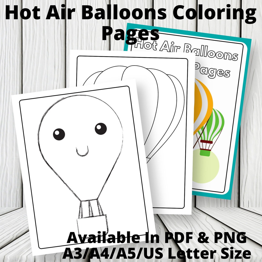 Hot Air Balloons Coloring Pages|kids Coloring Worksheet|adventurer ...