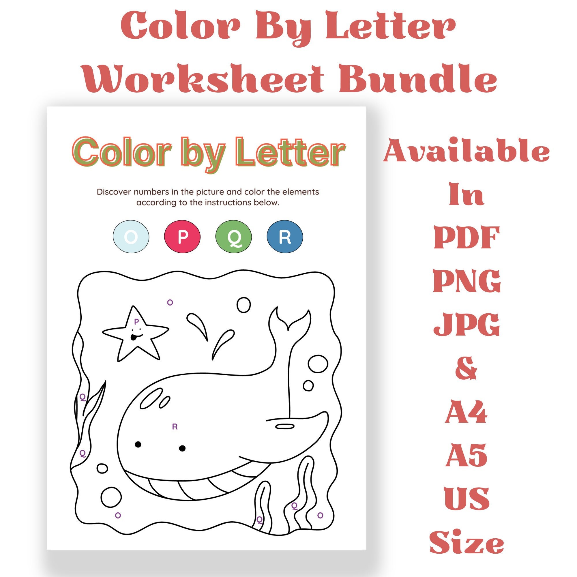 Color by Letter Worksheet Bundle|animal Letters Coloring Pages for Kids ...