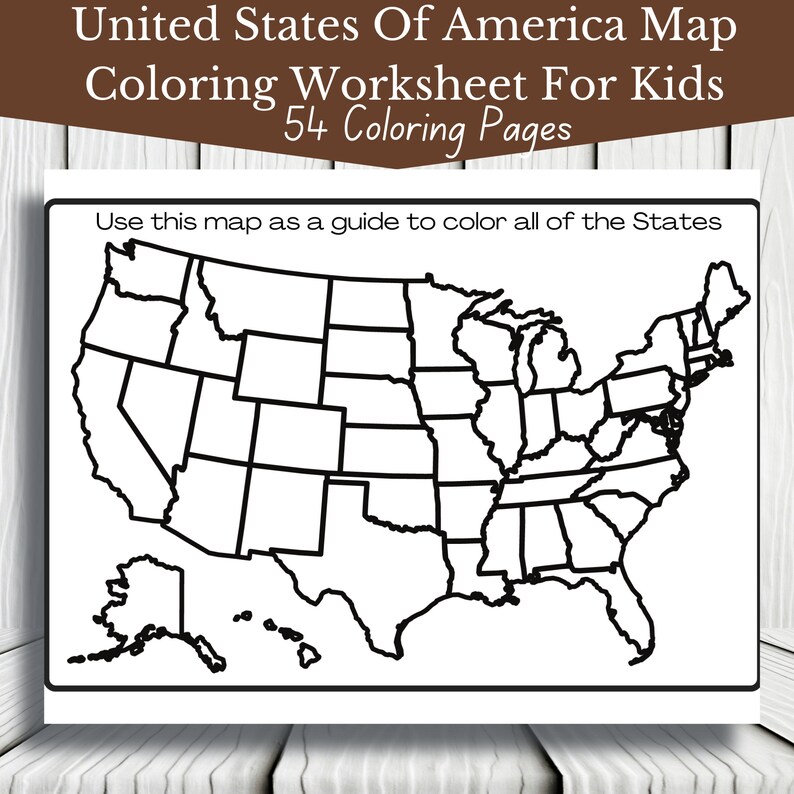 The United States of America Map Coloring Worksheet for Kids| America ...