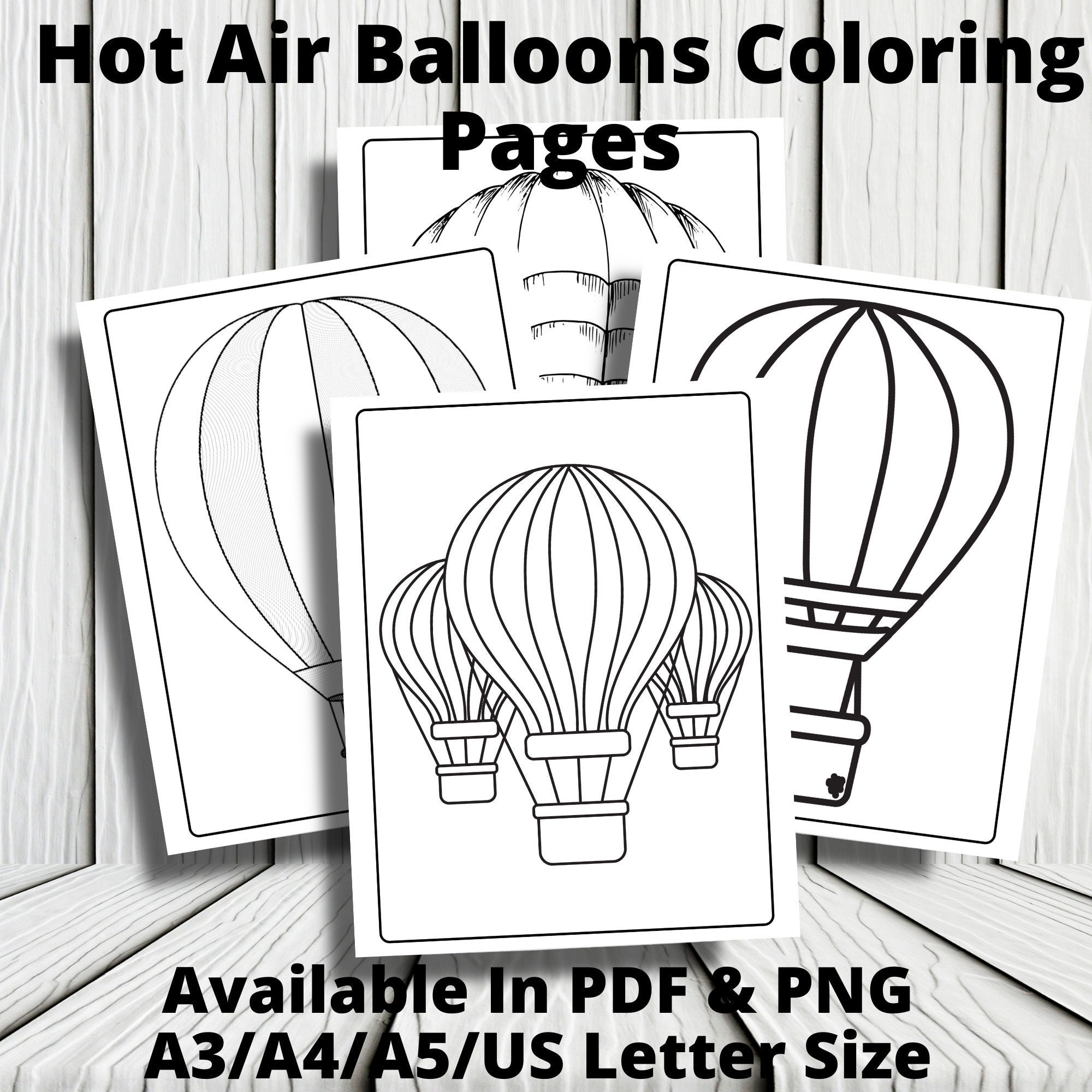 Hot Air Balloons Coloring Pages|kids Coloring Worksheet|adventurer ...
