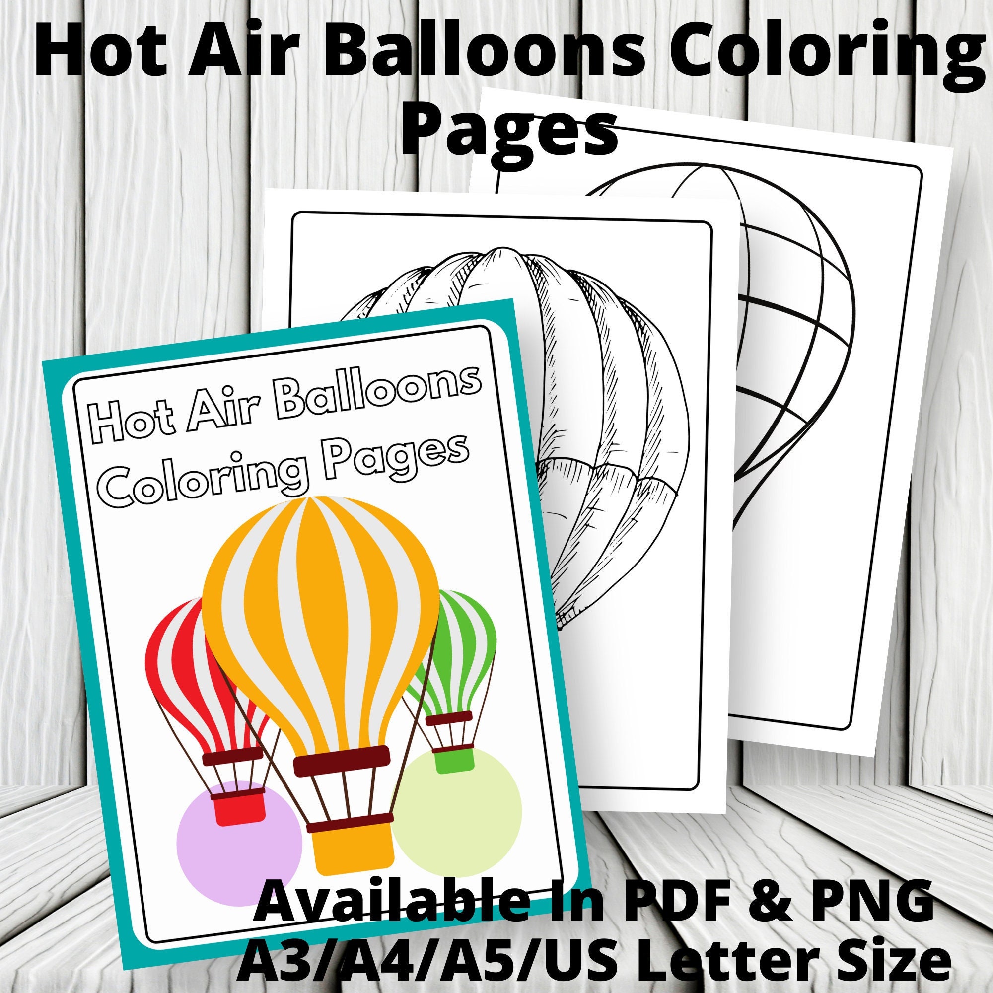 Hot Air Balloons Coloring Pages|kids Coloring Worksheet|adventurer ...