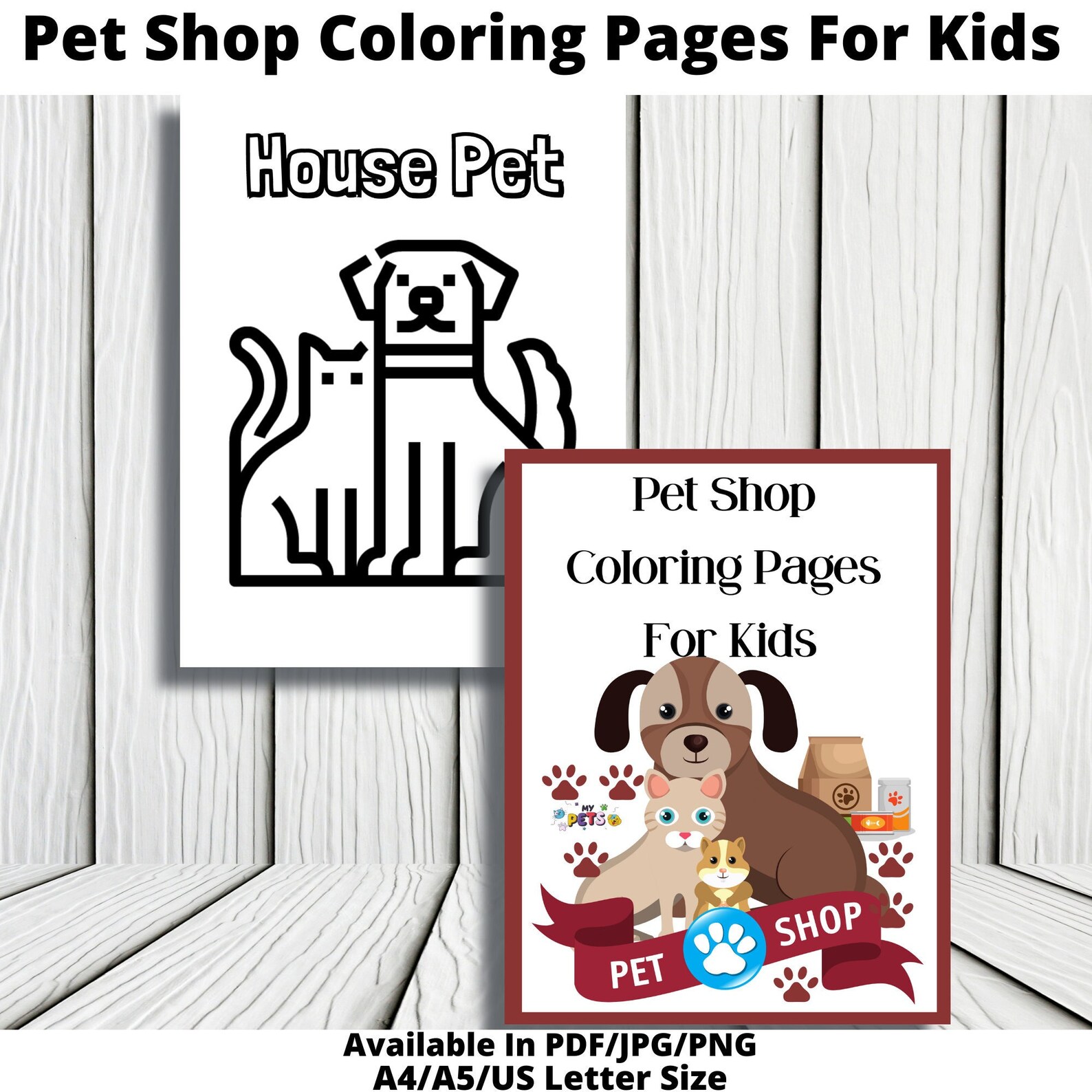 Pet Shop Coloring Pages for Kids Printable Coloring Sheets - Etsy