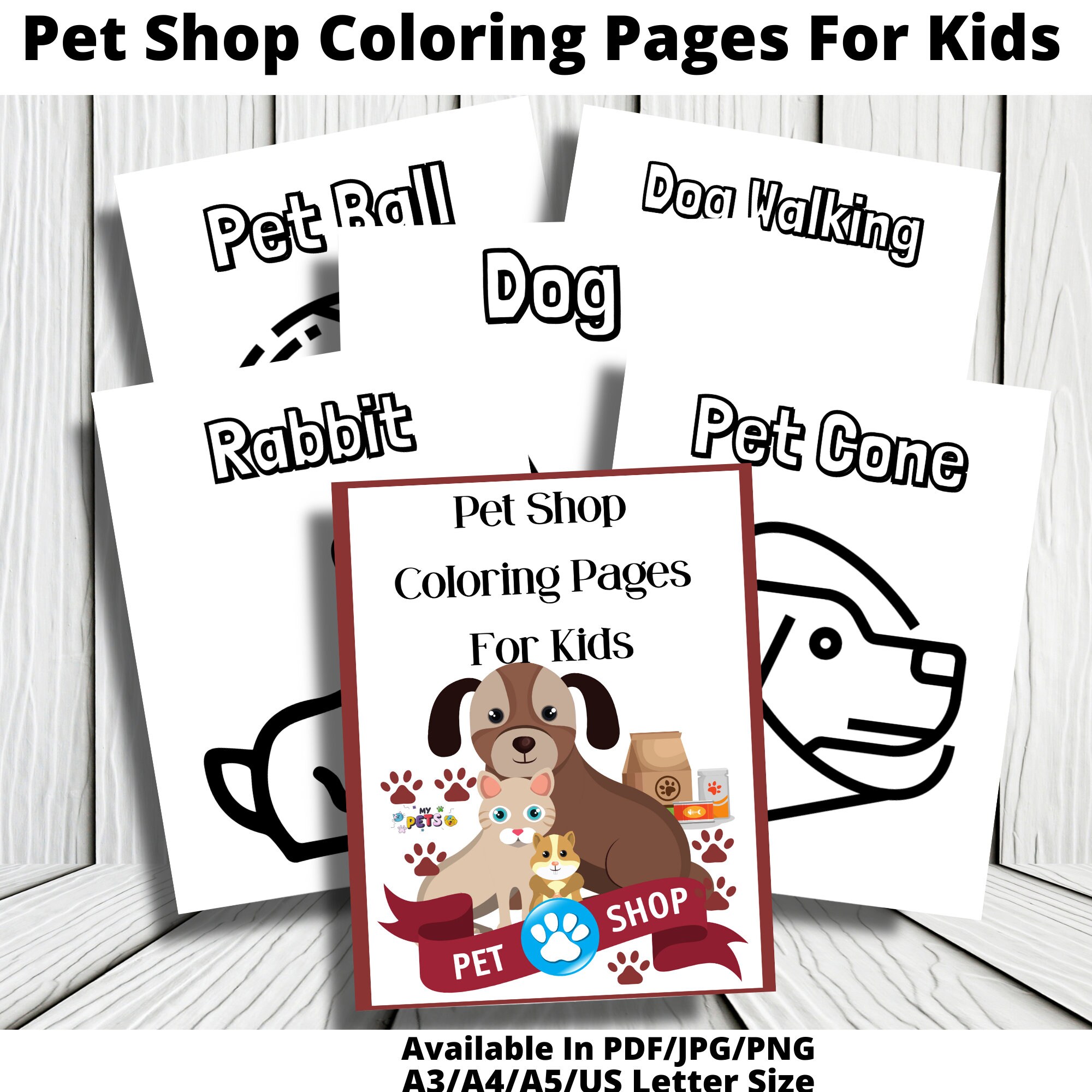 Pet Shop Coloring Pages for Kids Printable Coloring Sheets - Etsy