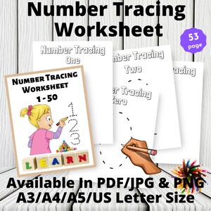 Number Tracing Worksheet|handwriting Practice|learn to Write Numbers ...