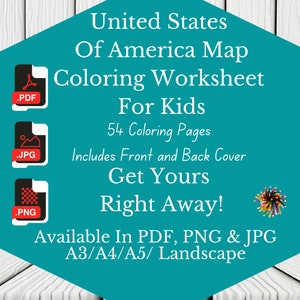 The United States of America Map Coloring Worksheet for Kids| America ...