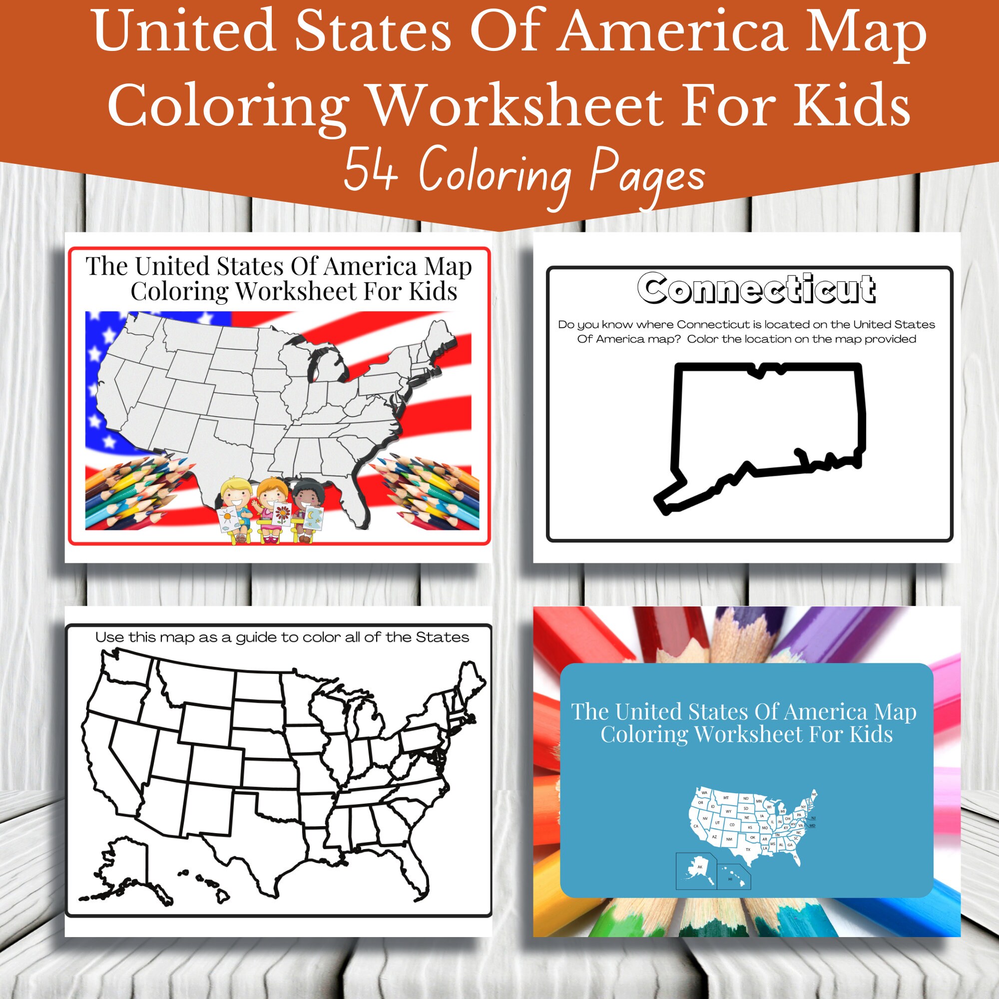 The United States of America Map Coloring Worksheet for Kids| America ...