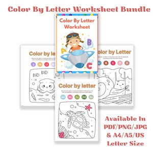 Color by Letter Worksheet Bundle|animal Letters Coloring Pages for Kids ...