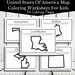 The United States of America Map Coloring Worksheet for Kids - Etsy