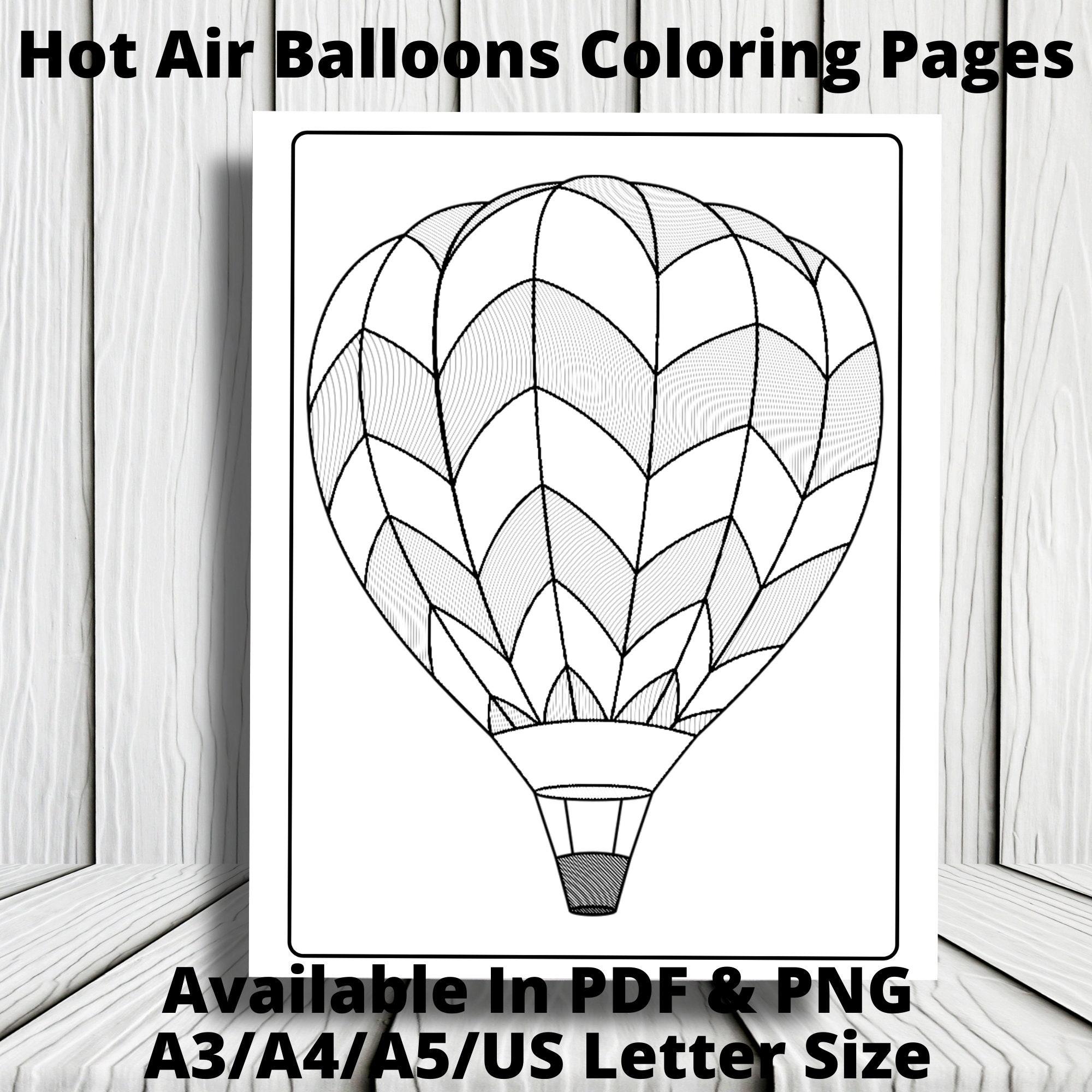 Hot Air Balloons Coloring Pages|kids Coloring Worksheet|adventurer ...