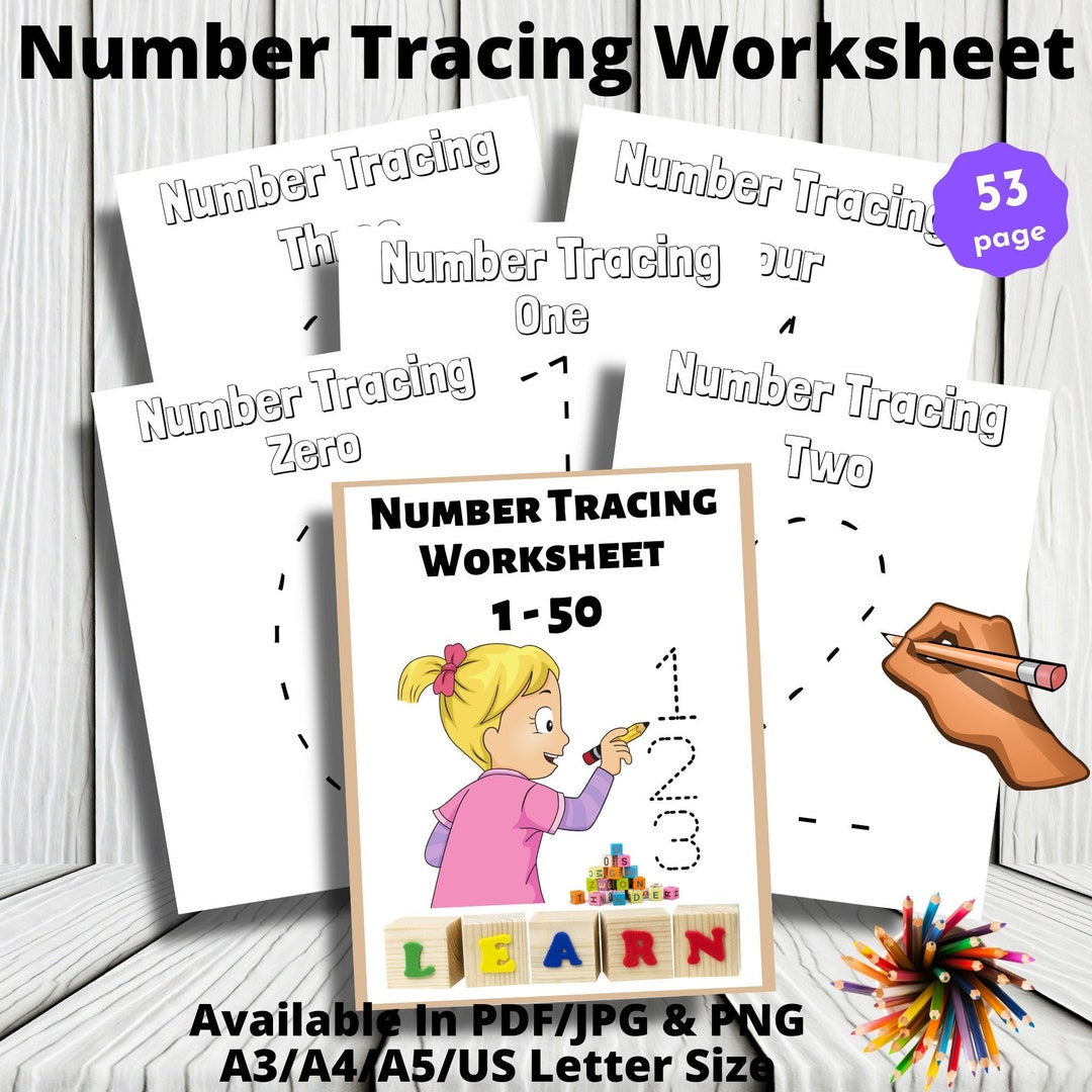 Number Tracing Worksheet|handwriting Practice|learn to Write Numbers ...