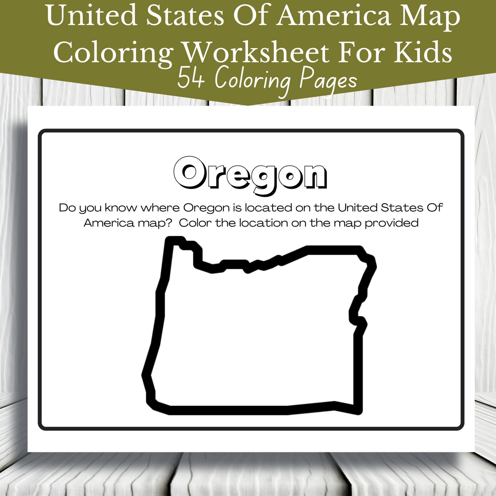 The United States of America Map Coloring Worksheet for Kids| America ...