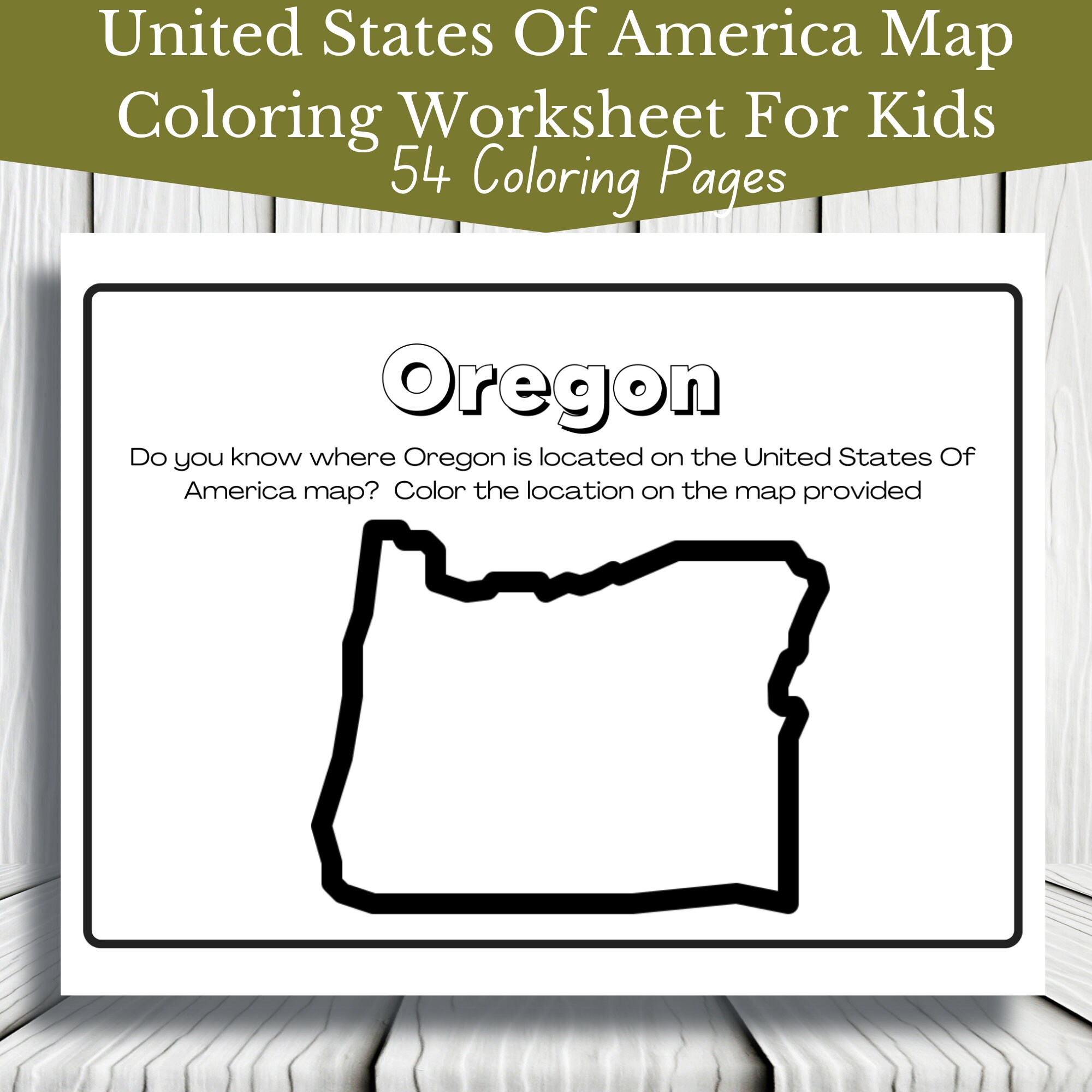 The United States of America Map Coloring Worksheet for Kids| America ...