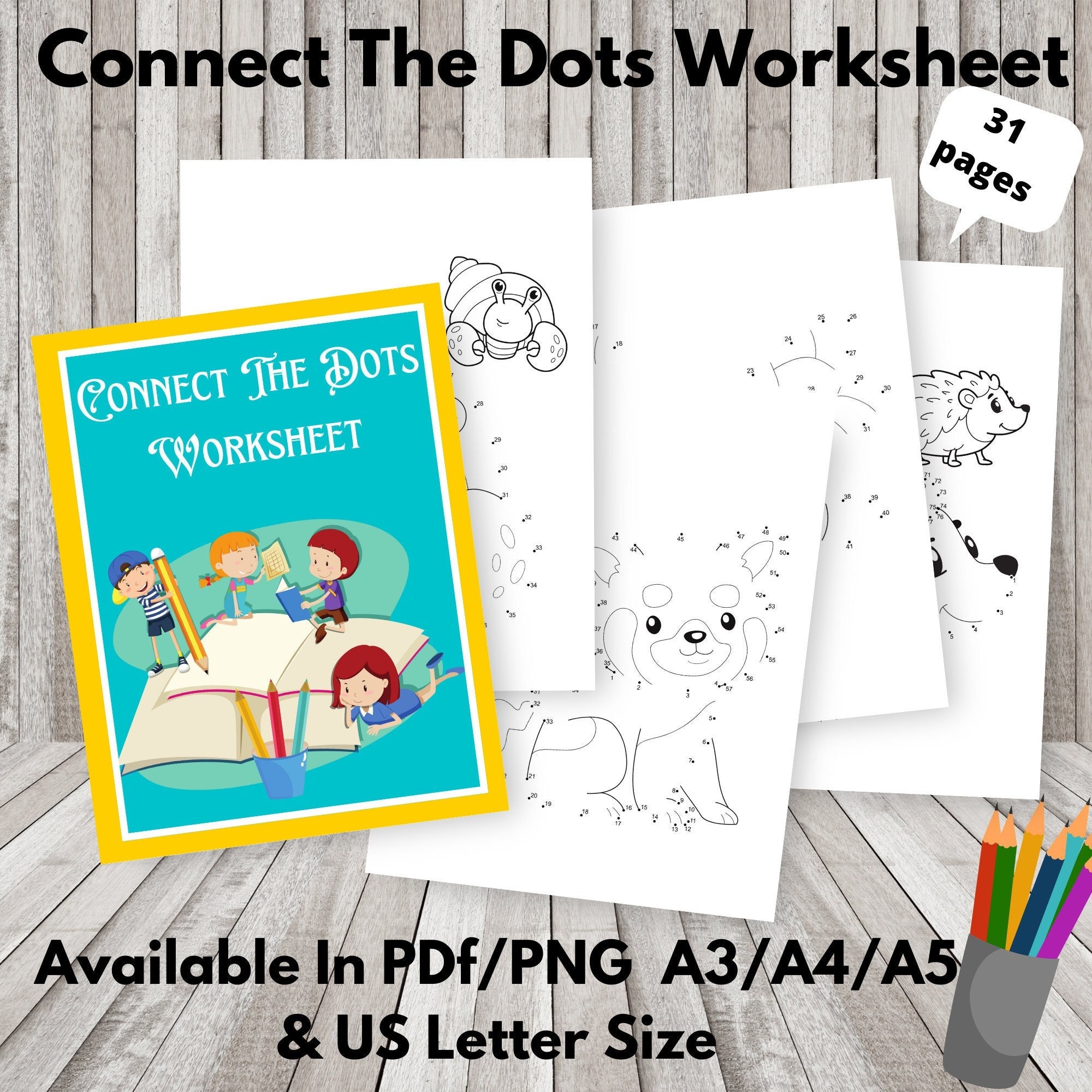 Connect the Dots Worksheet|kids Dot to Dot Coloring Pages|drawing ...