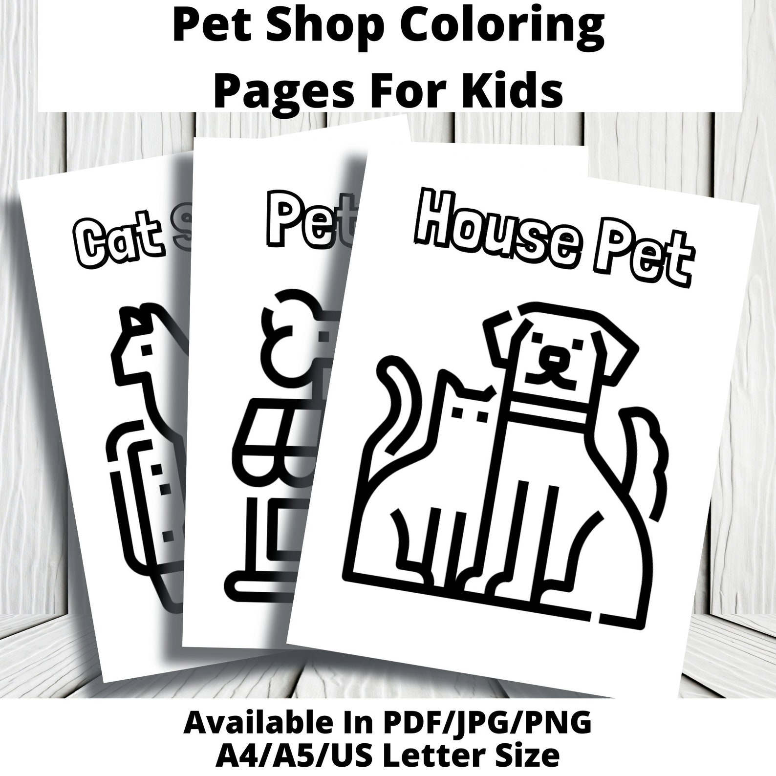 Pet Shop Coloring Pages for Kids Printable Coloring Sheets - Etsy
