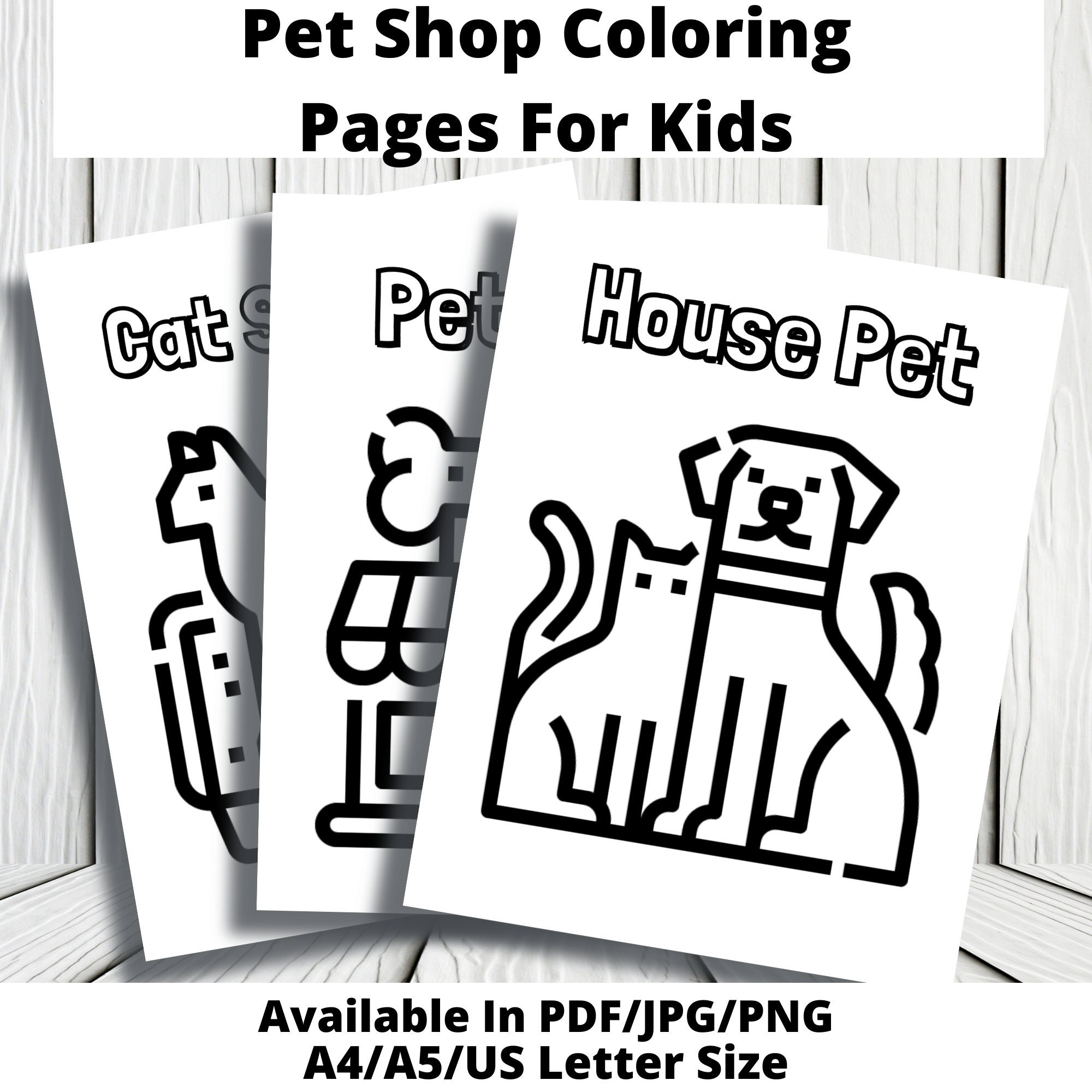 Pet Shop Coloring Pages for Kids Printable Coloring Sheets for Home Pet ...