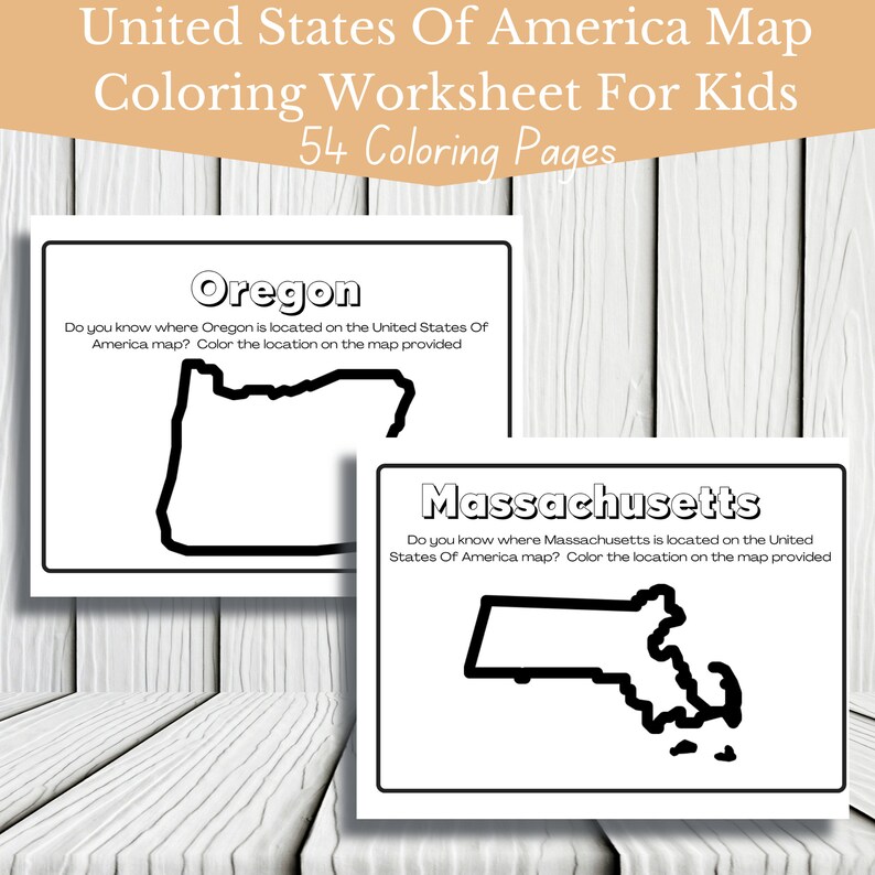 The United States of America Map Coloring Worksheet for Kids| America ...