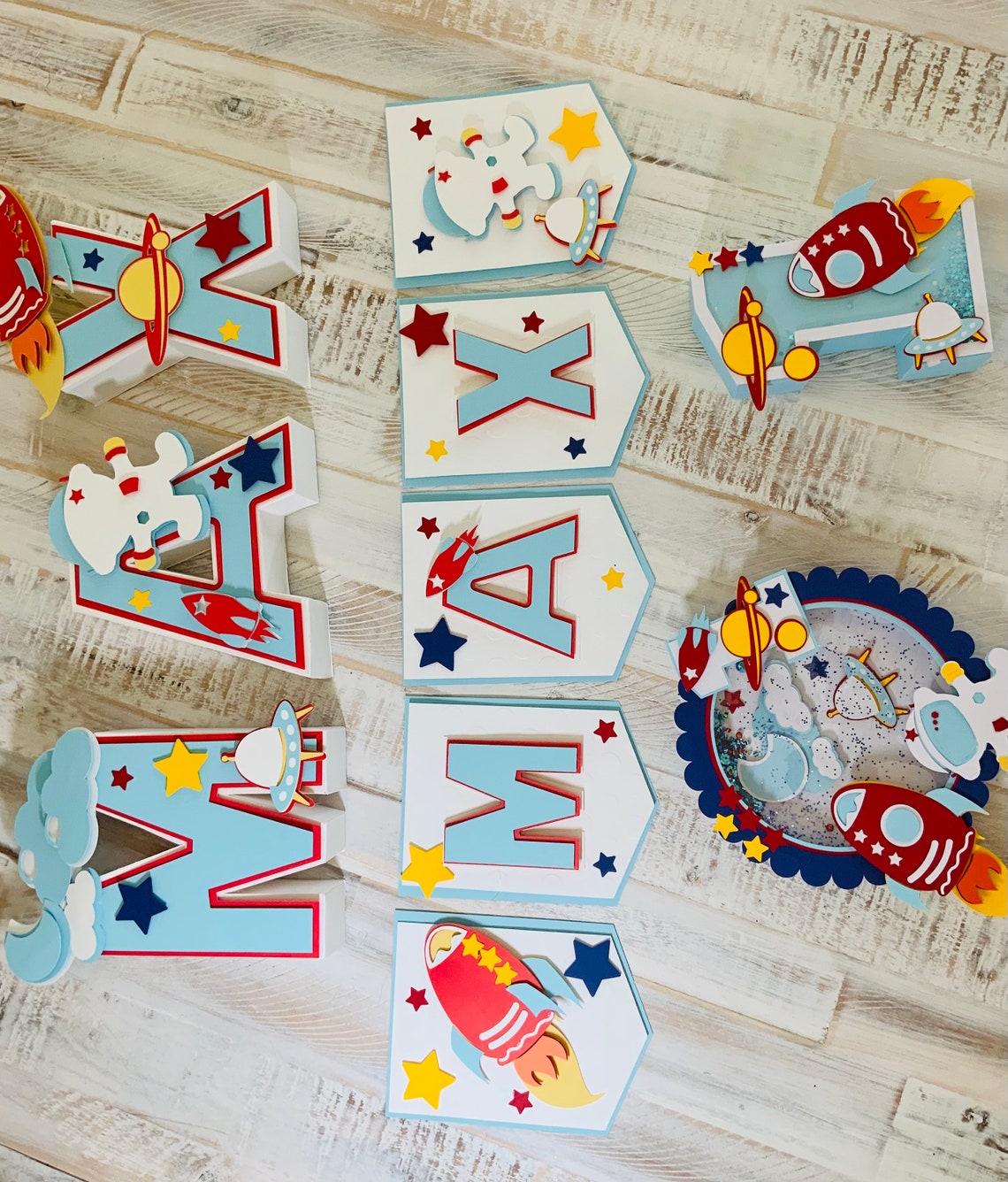 Astronaut 3D Letters Rocket Ship Partyastronaut Birthday - Etsy