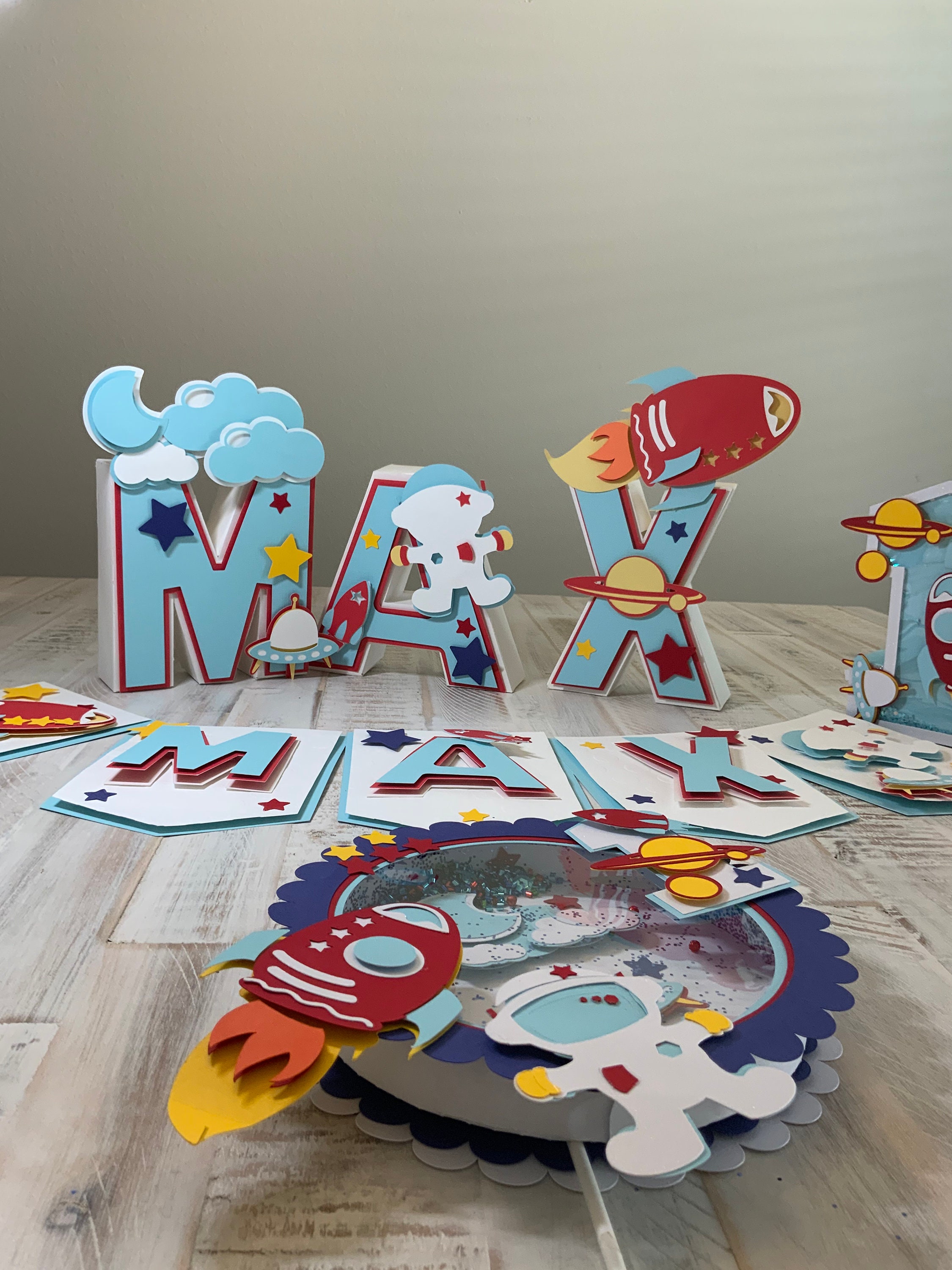 Astronaut 3D Letters: Rocket Ship Birthday Party Decorations - Etsy