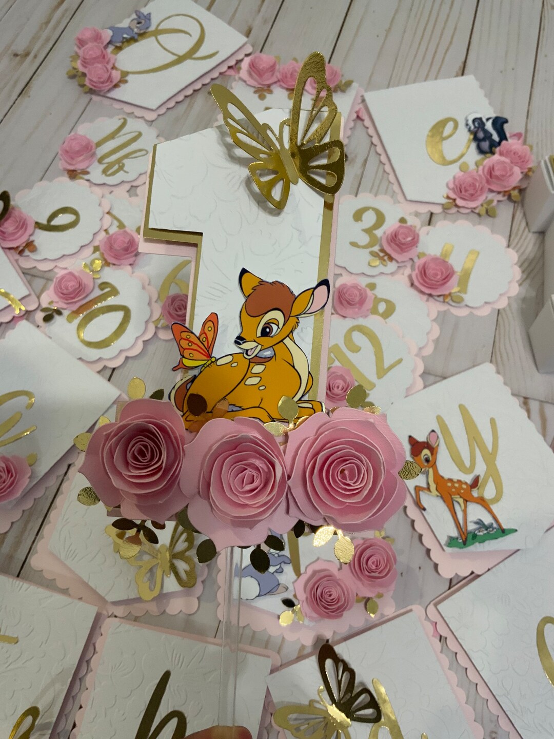 Bambi 1st Birthday/bambi Cake Topper/bambi Hight Chair/ Bambi Banner ...