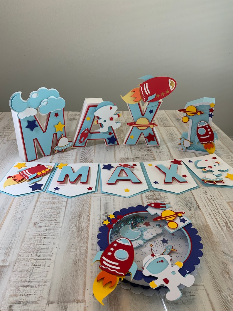 Astronaut 3D Letters: Rocket Ship Birthday Party Decorations - Etsy