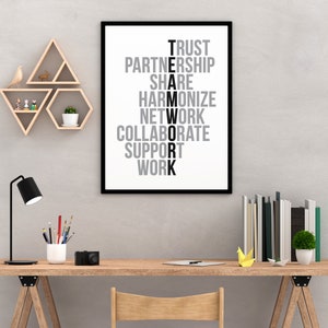 Teamwork. Printable Wall Art. Motivational Quote Poster for Home or ...
