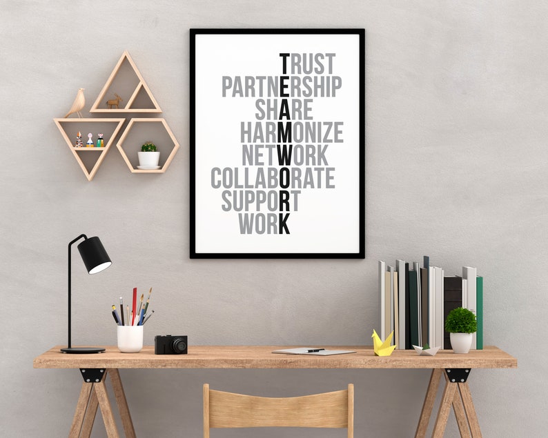 Teamwork. Printable Wall Art. Motivational Quote Poster for - Etsy