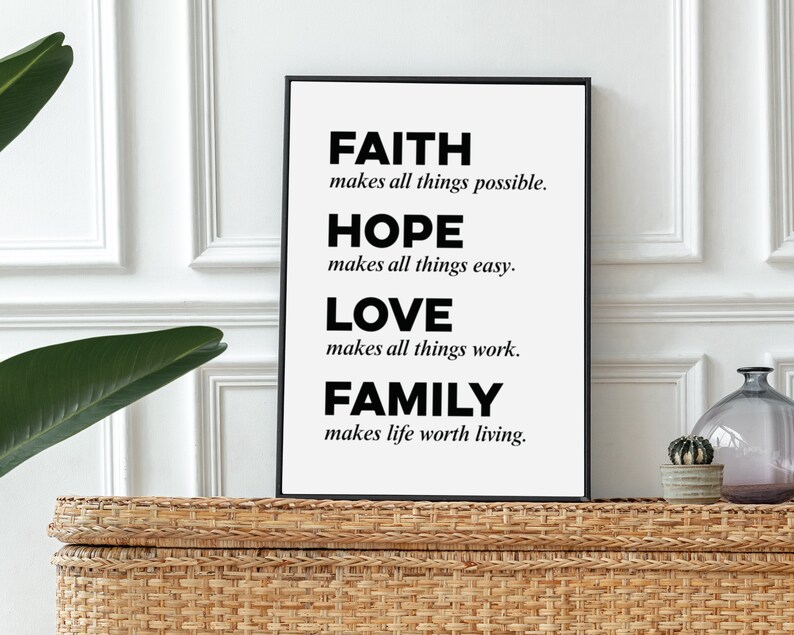 Faith Makes All Things Possible Love Makes Things Easy Hope - Etsy