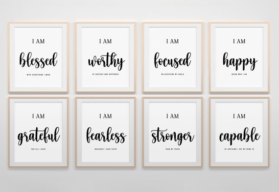 Set of 8 Daily Affirmations Inspirational Posters - Etsy