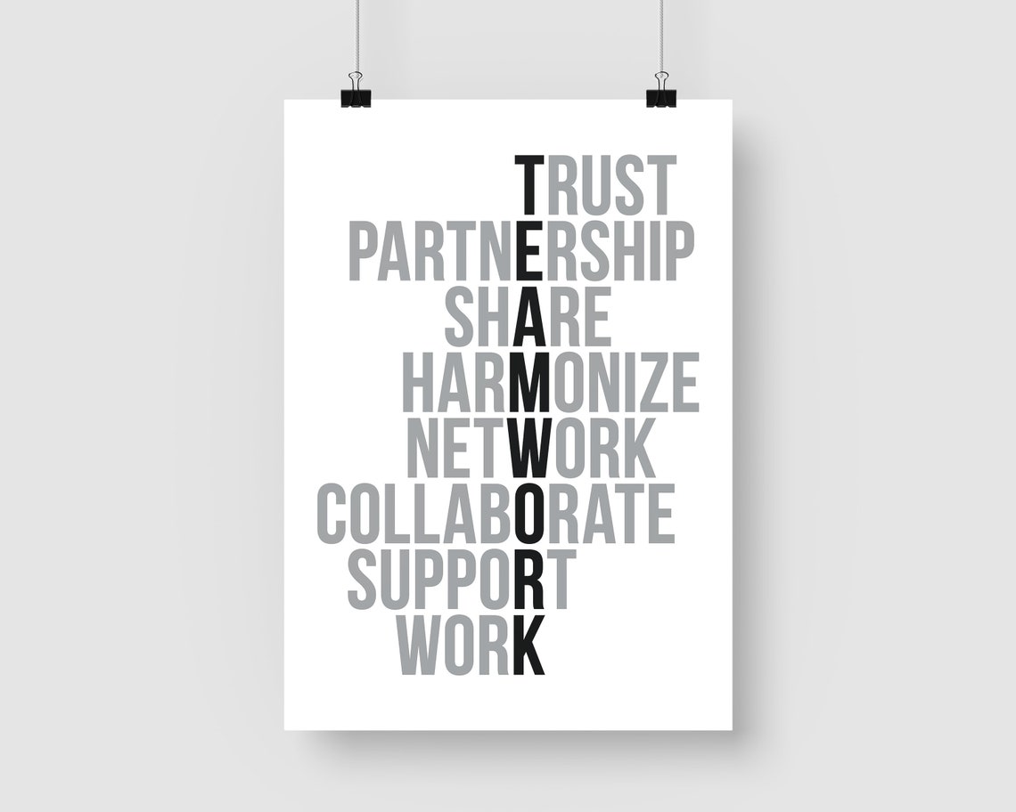 Teamwork. Printable Wall Art. Motivational Quote Poster for - Etsy