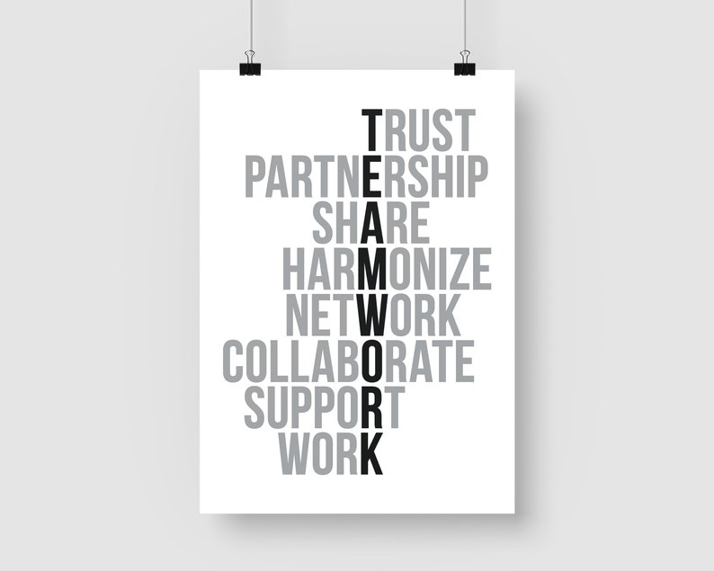 Teamwork. Printable Wall Art. Motivational Quote Poster for - Etsy