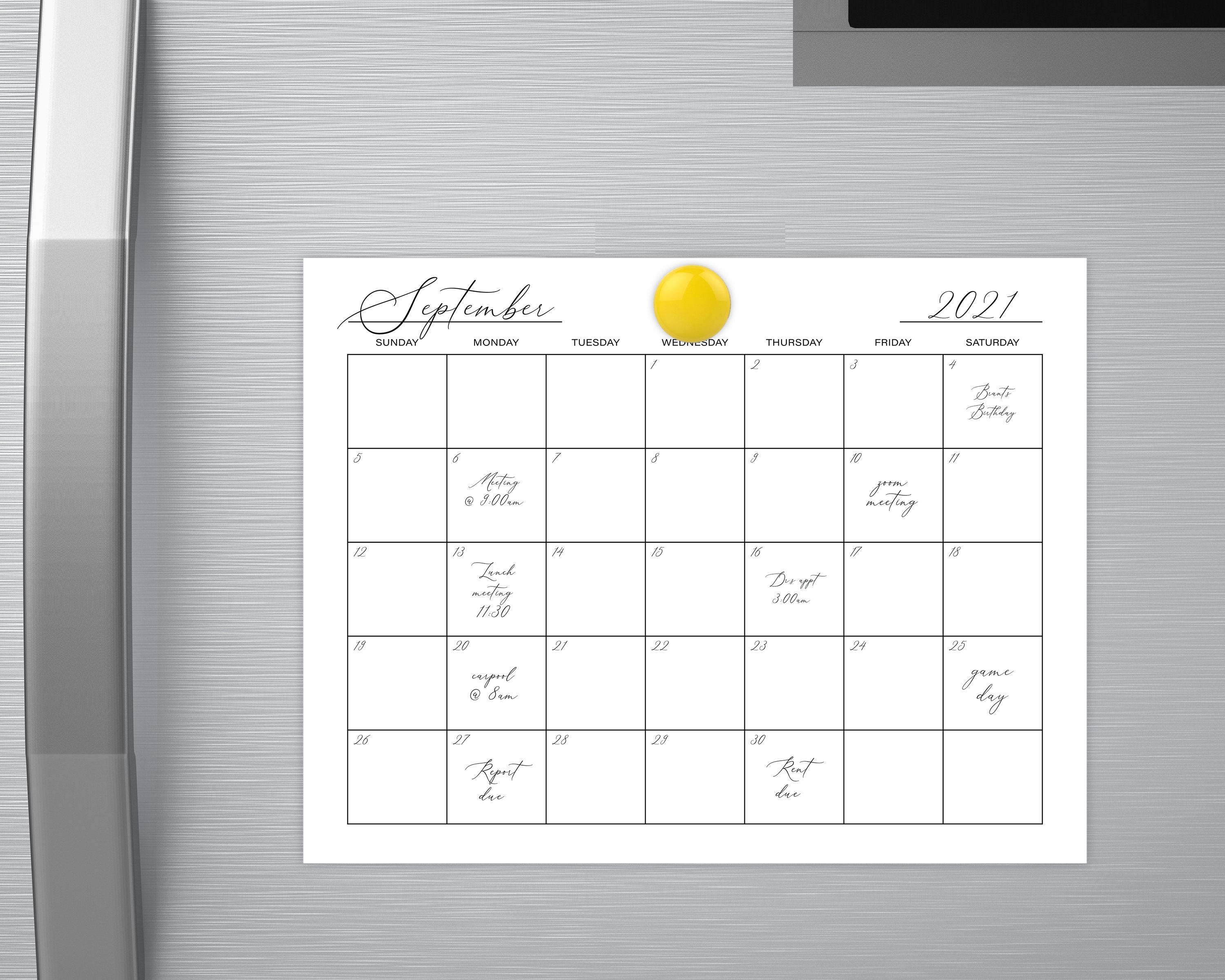 Printable Blank Monthly Calendar Landscape Calendar Template - Etsy