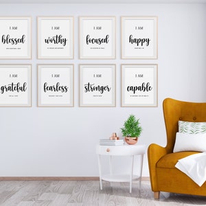 Set of 8 Daily Affirmations - Inspirational Posters - Motivational Wall ...
