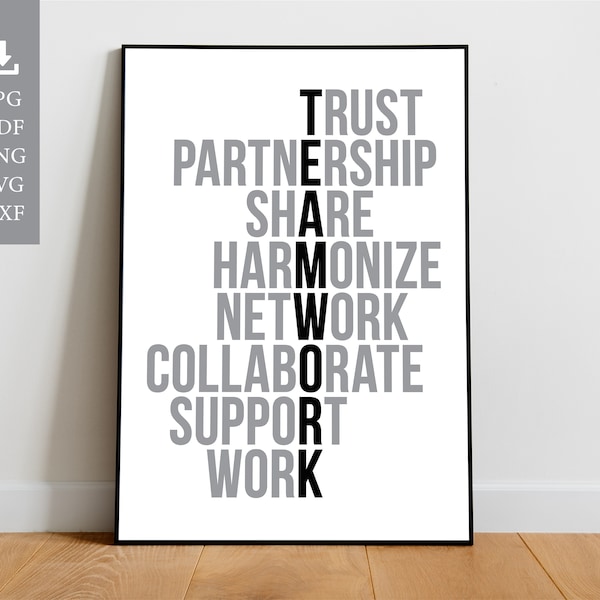 Teamwork Wall Art - Etsy