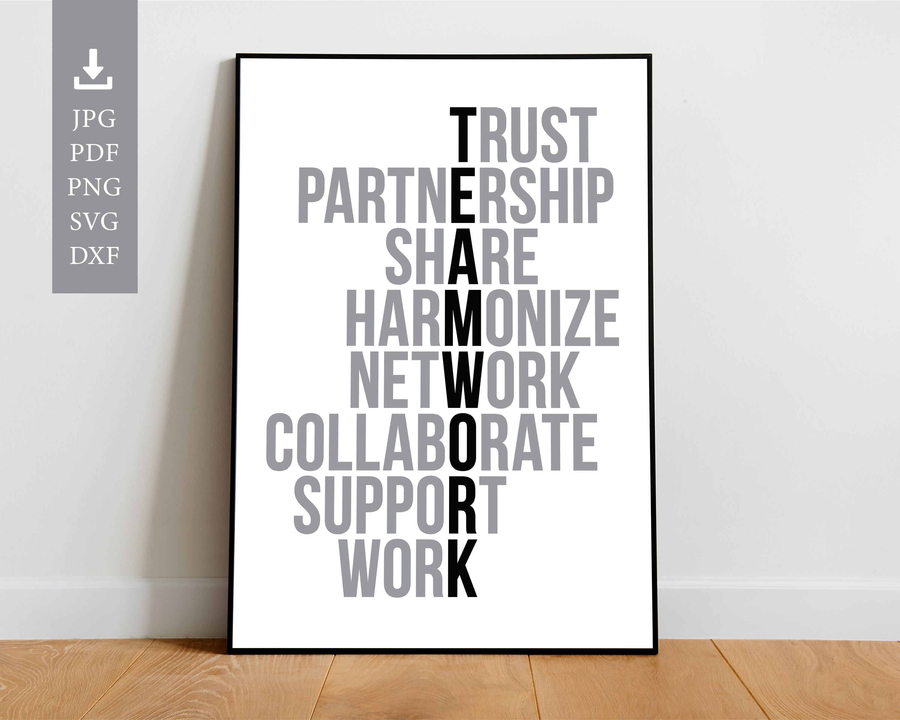 Teamwork. Printable Wall Art. Motivational Quote Poster for - Etsy