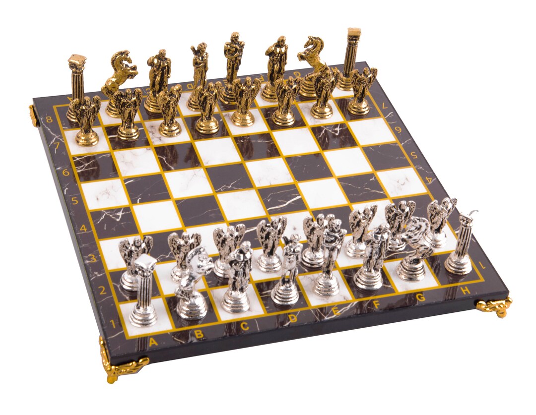 Luxury Metal Casting Chess Set Army of Angels & Custom Leg - Etsy