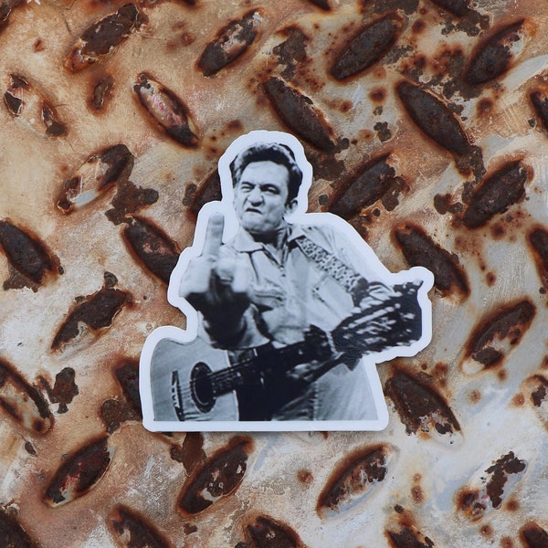 Johnny Cash Flipping the Bird Sticker - Etsy
