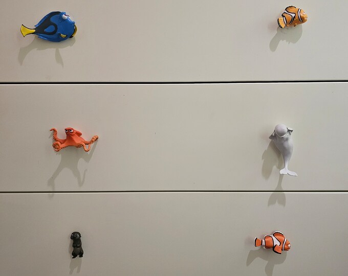 Clown Fish Nemo Dory Octopus Otter Whale Drawer Handles Knobs Pulls X6 ...