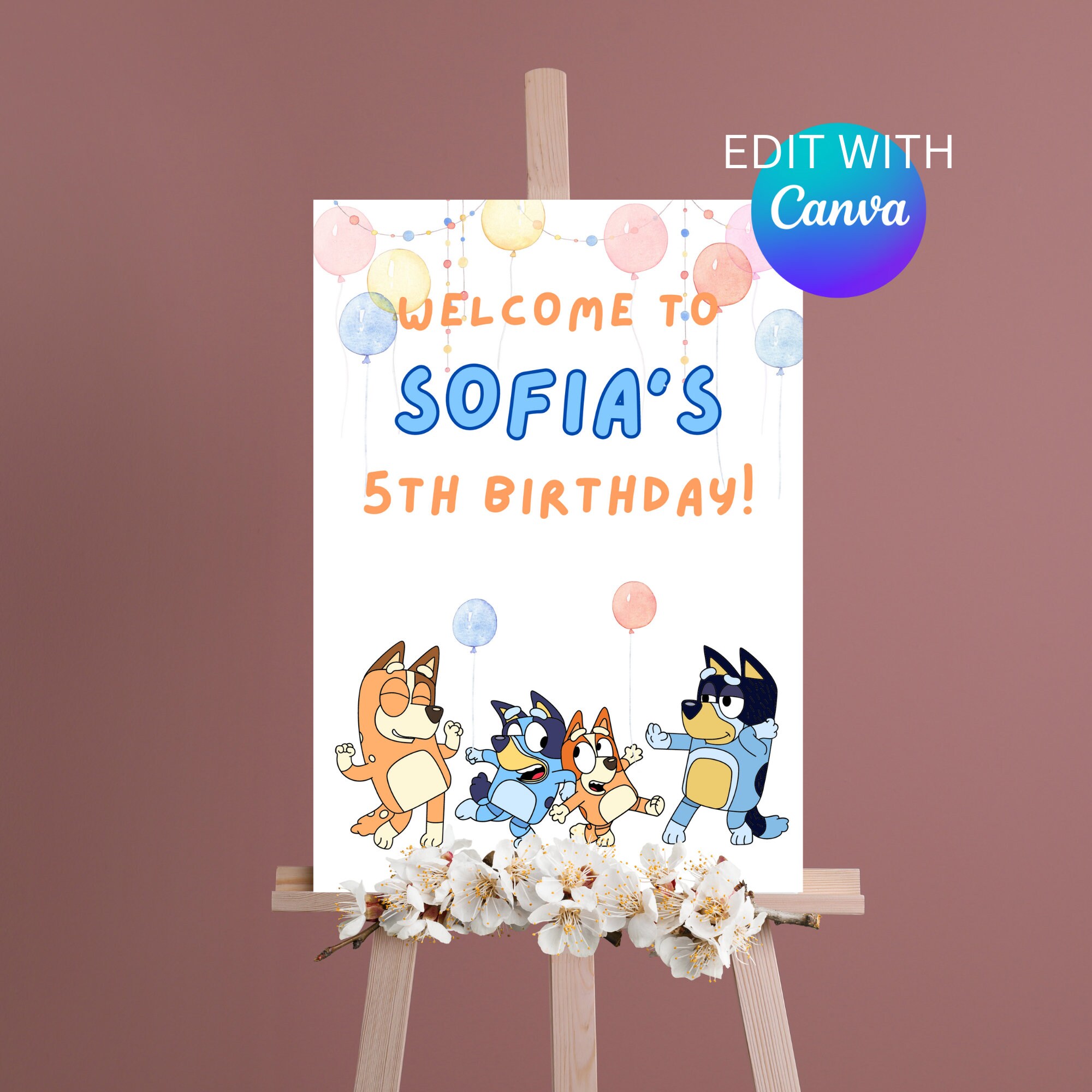 Personalised Welcome Sign Bluey Sign Bluey Welcome - Etsy UK