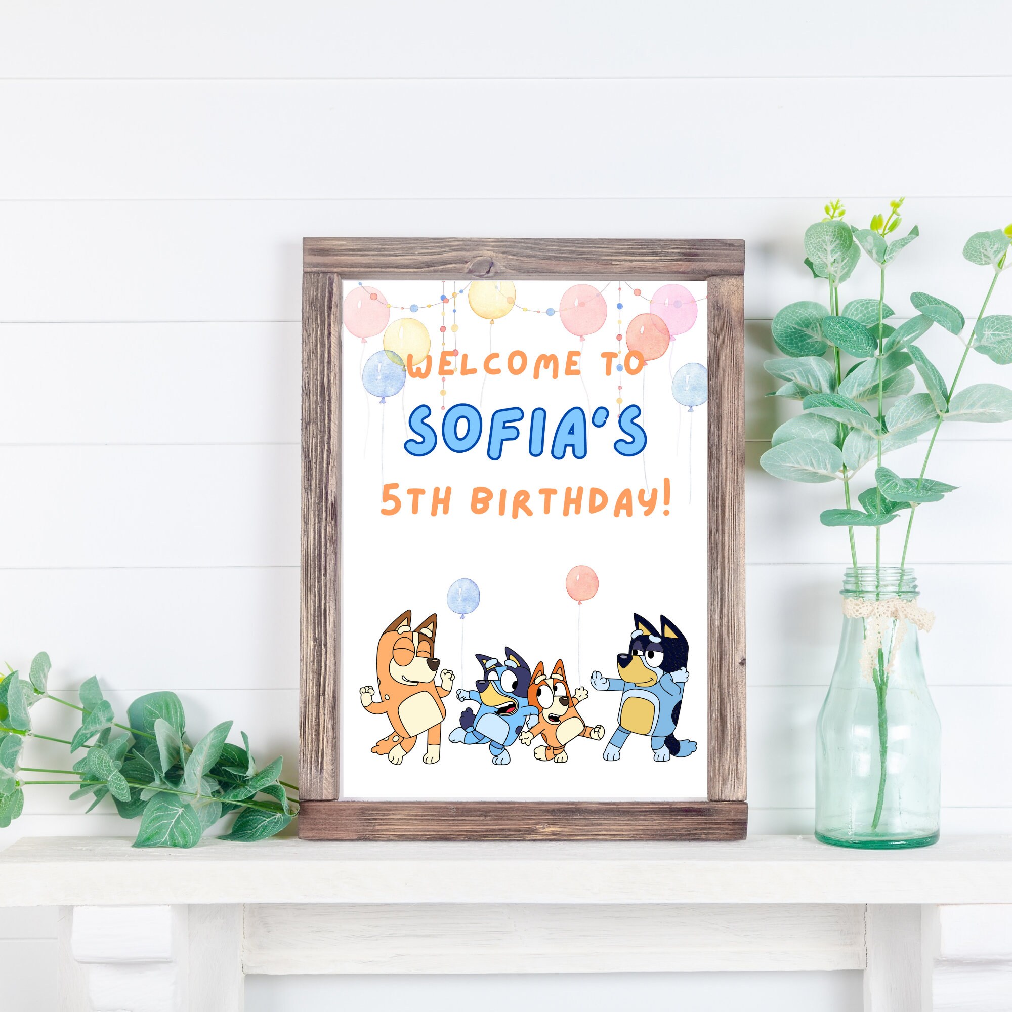 Personalised Welcome Sign Bluey Sign Bluey Welcome - Etsy México