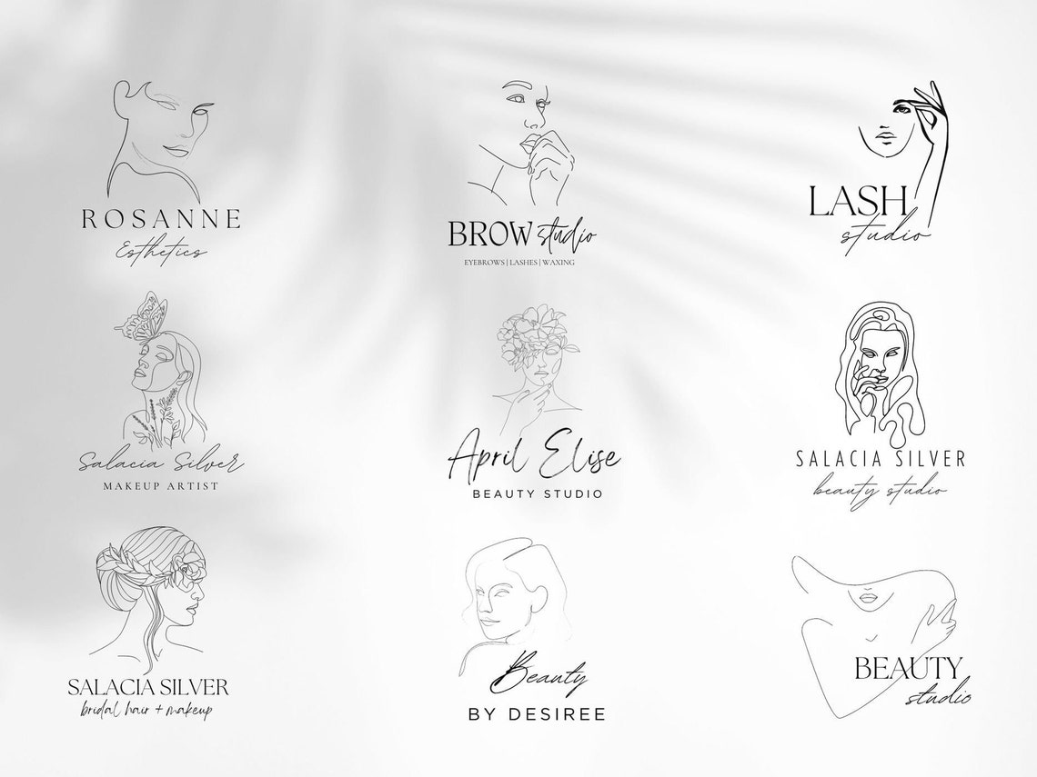 9 Beauty Logo Designs, Editable Beauty Studio Logo, Eyelash Extension ...
