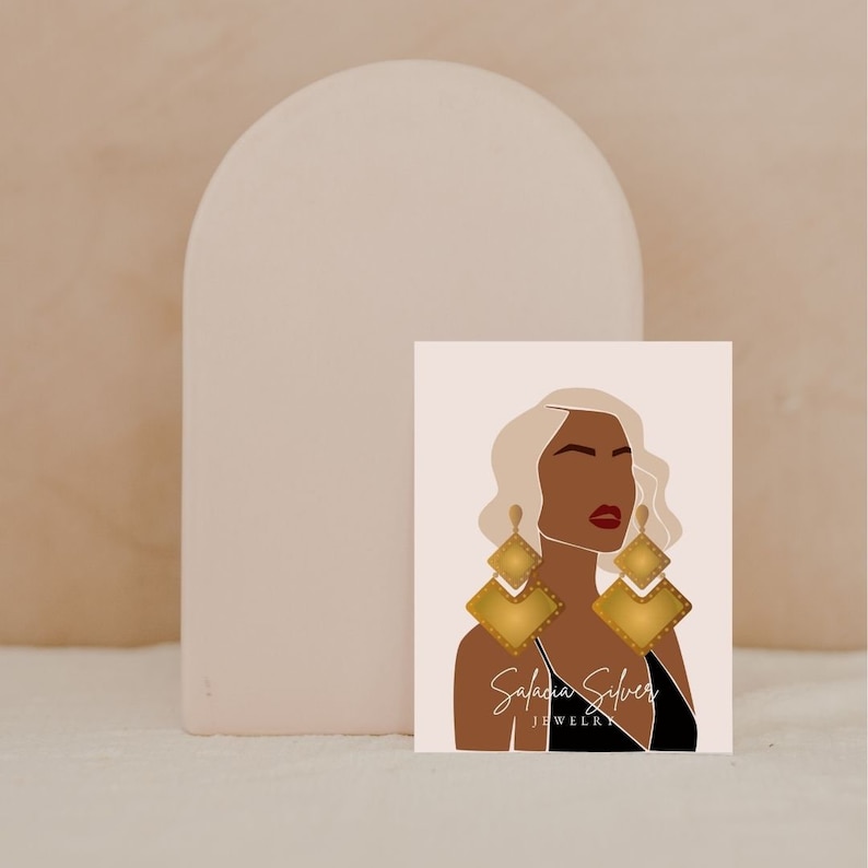 Custom Jewelry Display Card, Editable Earring Card Template, Earring ...