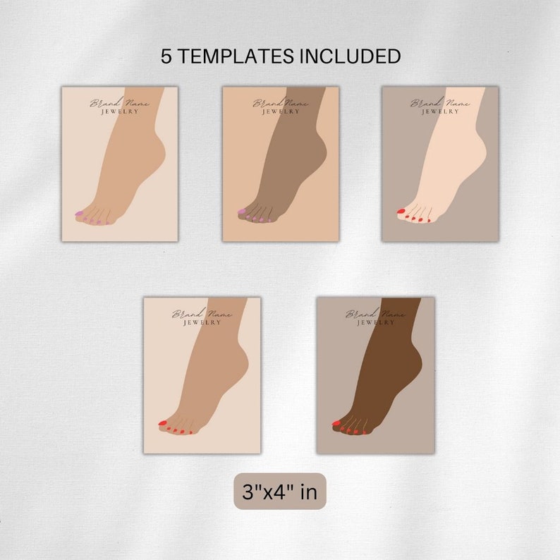 Customisable Jewelry Display Card, Printable Ankle Bracelet Card ...