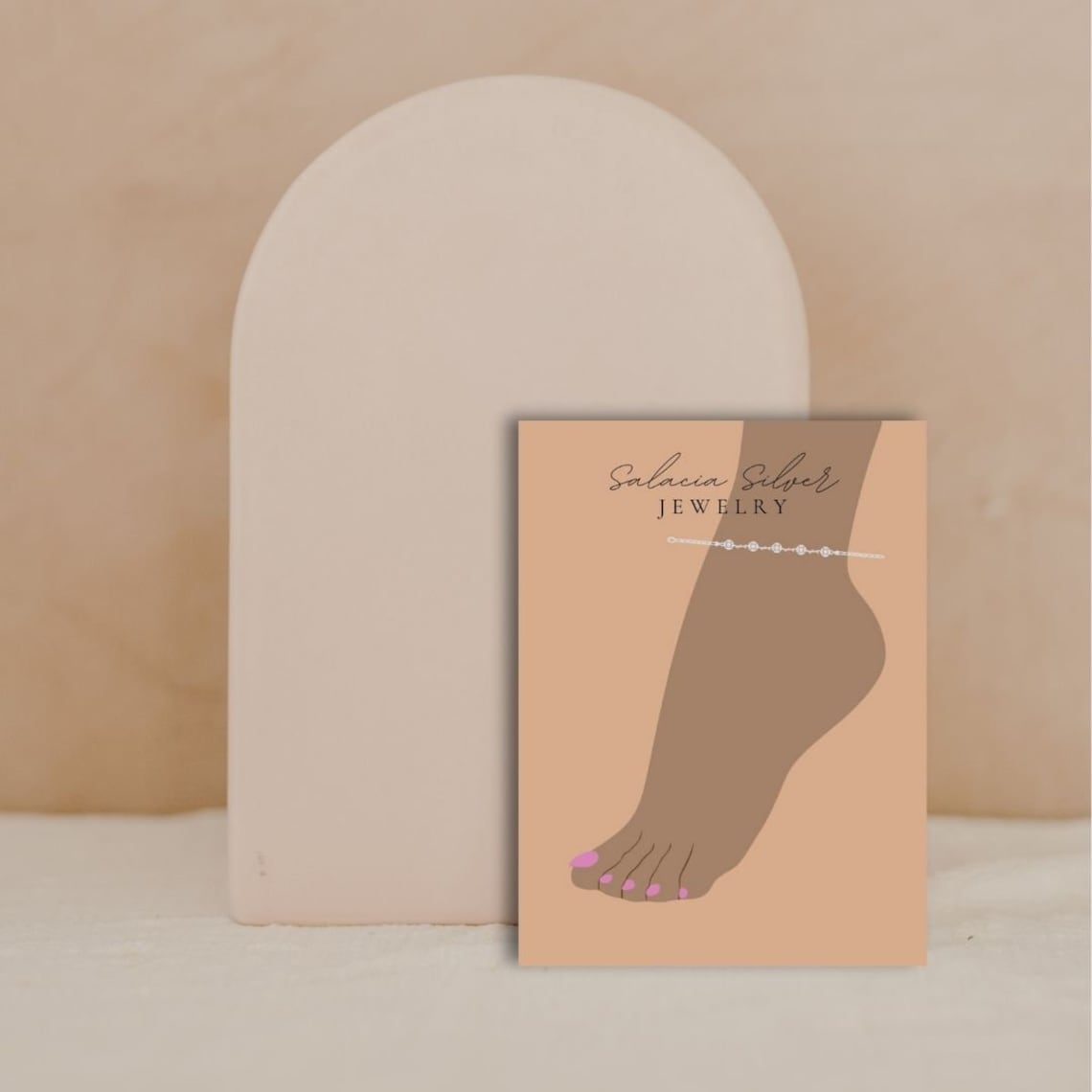 Customisable Jewelry Display Card, Printable Ankle Bracelet Card ...
