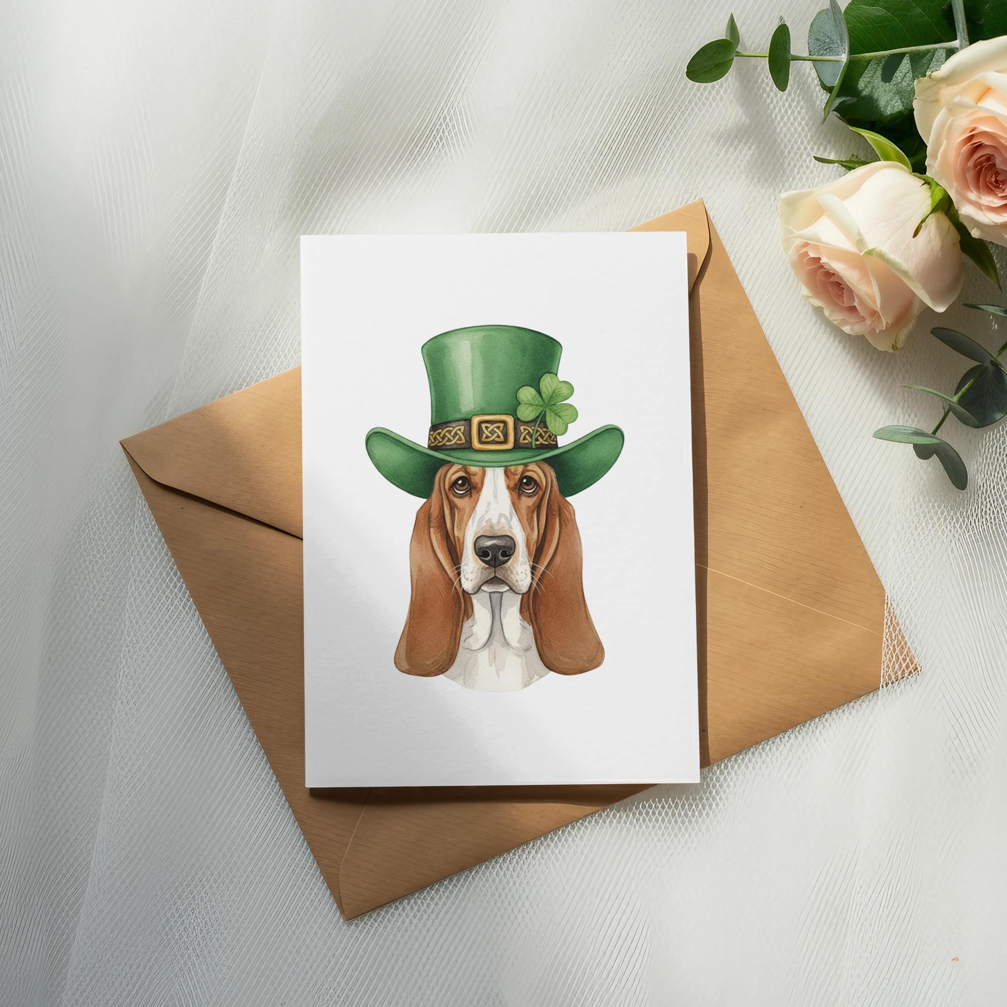Basset Hound St Patrick PNG, Watercolor Dog With Hat Clipart for ...