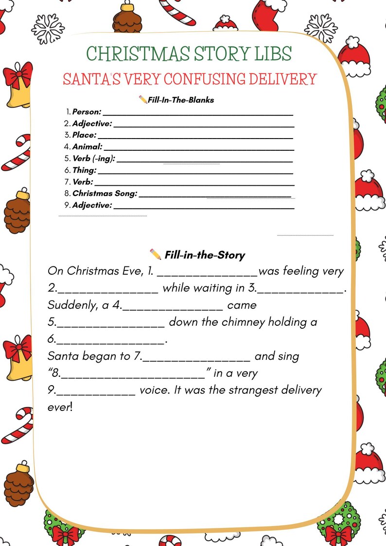 Bundle of 5 Christmas Story Libs Fun Party Game for the Whole Family ...