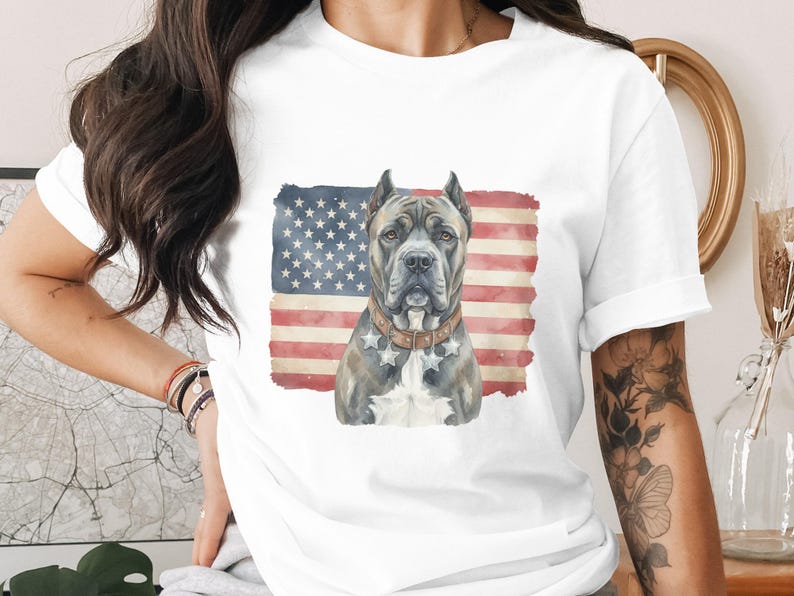 Pitbull PNG, American Flag Clipart, 4th of July Sublimation, Patriotic ...