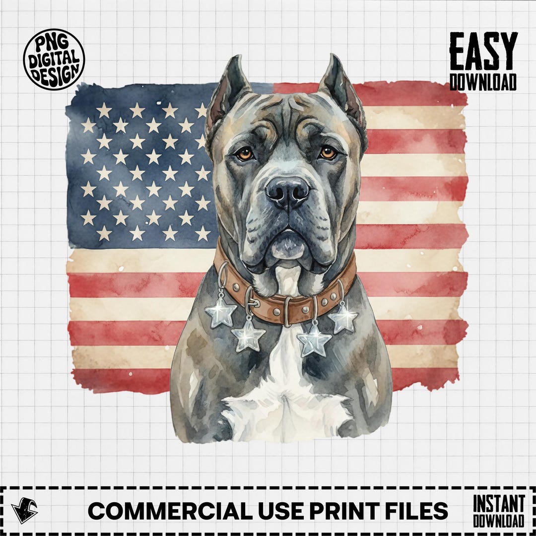 Pitbull PNG, American Flag Clipart, 4th of July Sublimation, Patriotic ...